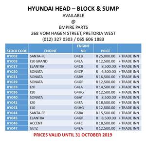 *HEAD, BLOCK + SUMP ONLY* KI021 KIA RIO (A3E4) | Junk Mail